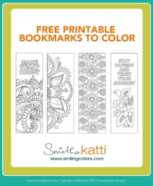 Bookmarks To Color: Download And Print - Smiling Colors