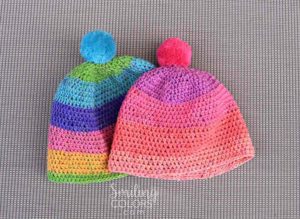Colorful Caron Cupcakes Crochet Hat Pattern - Smiling Colors