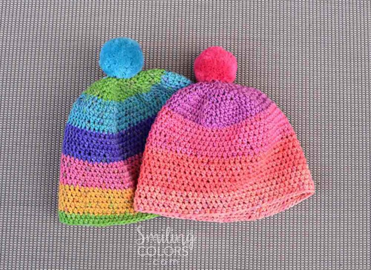 Colorful Caron Cupcakes Crochet Hat Pattern - Smiling Colors