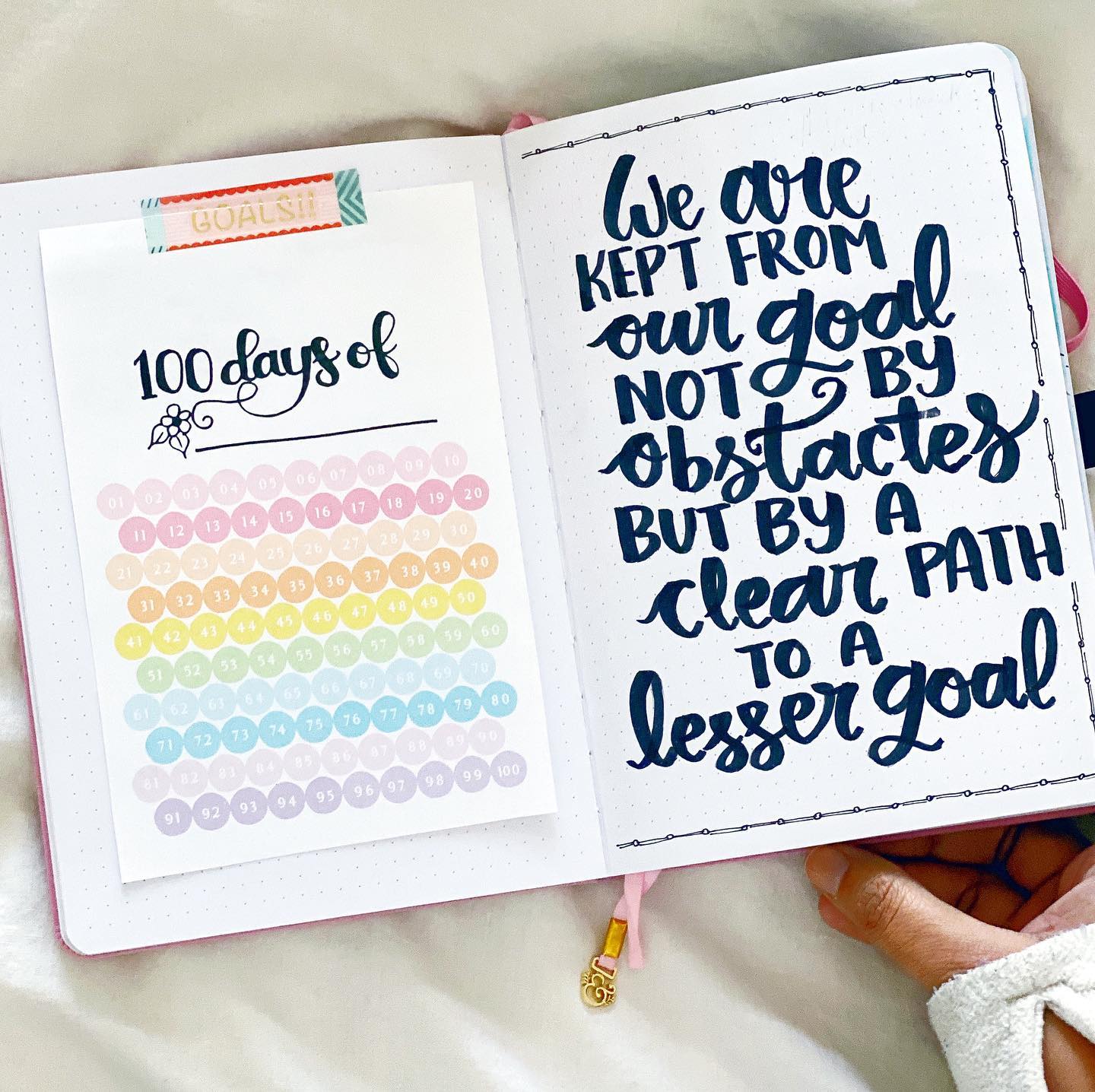 Setting Goals Quote: Easy Full Lettering Video Tutorial