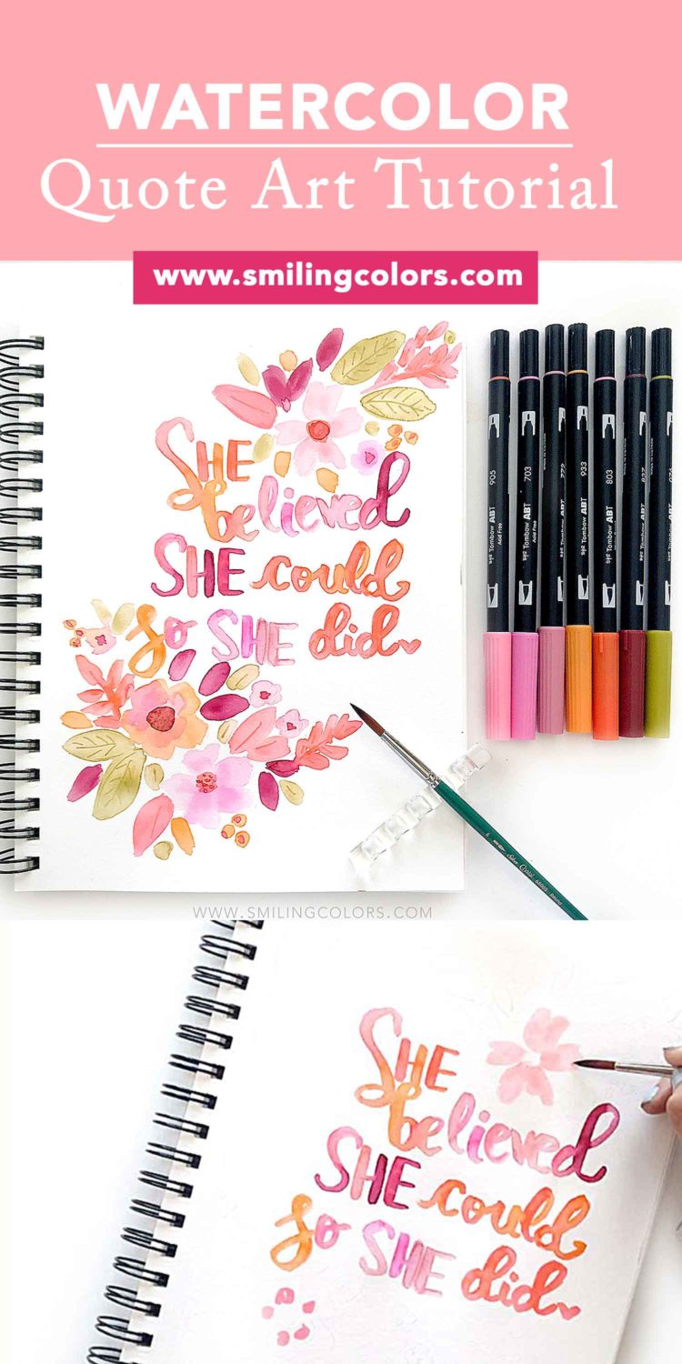 Beautiful Watercolor Quote Art Step-by-Step - Smiling Colors