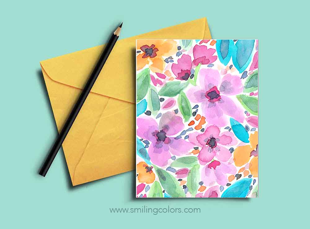 Free Printable Floral Cards PDF Download - Smiling Colors