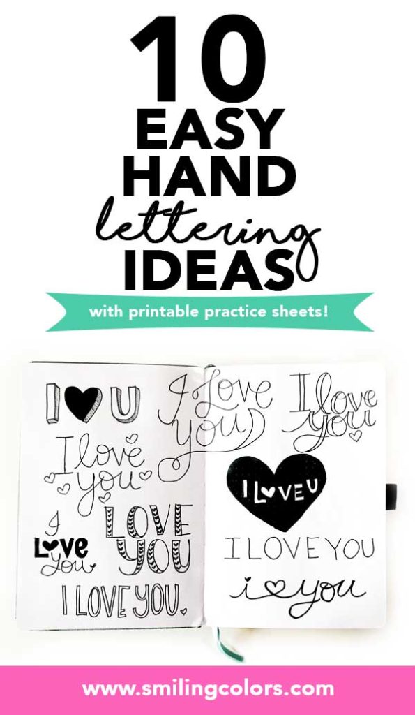 10 Different Styles Of Lettering I Love You - Smiling Colors