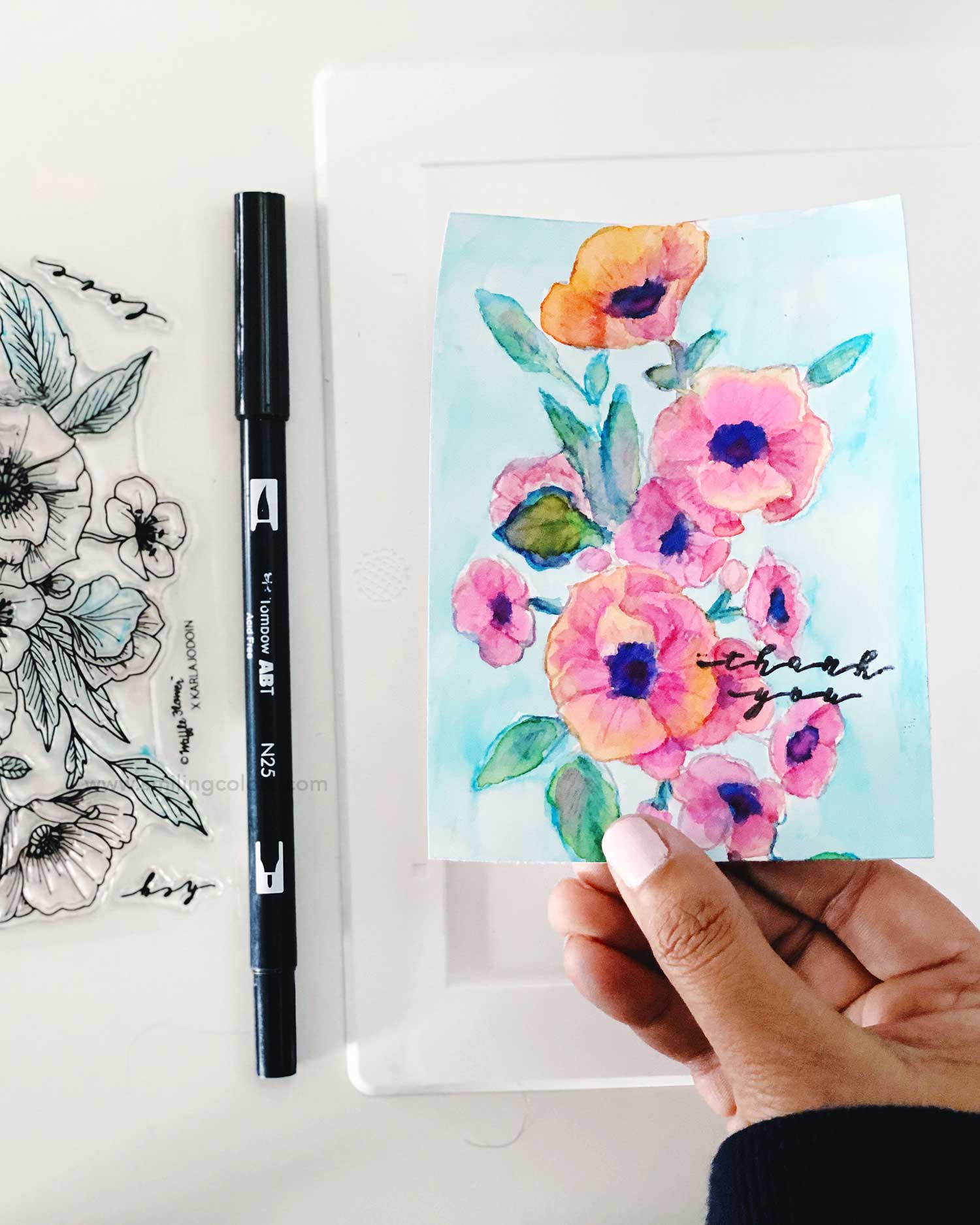 Colorful Stamping with Markers Tutorial - Smiling Colors