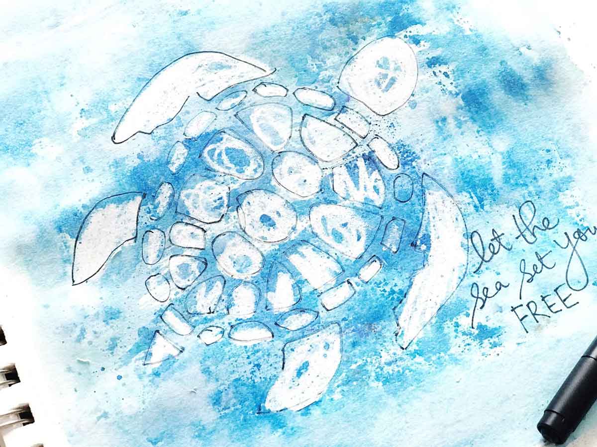 3 Easy Stencil Art Ideas for your Sketchbook - Smiling Colors