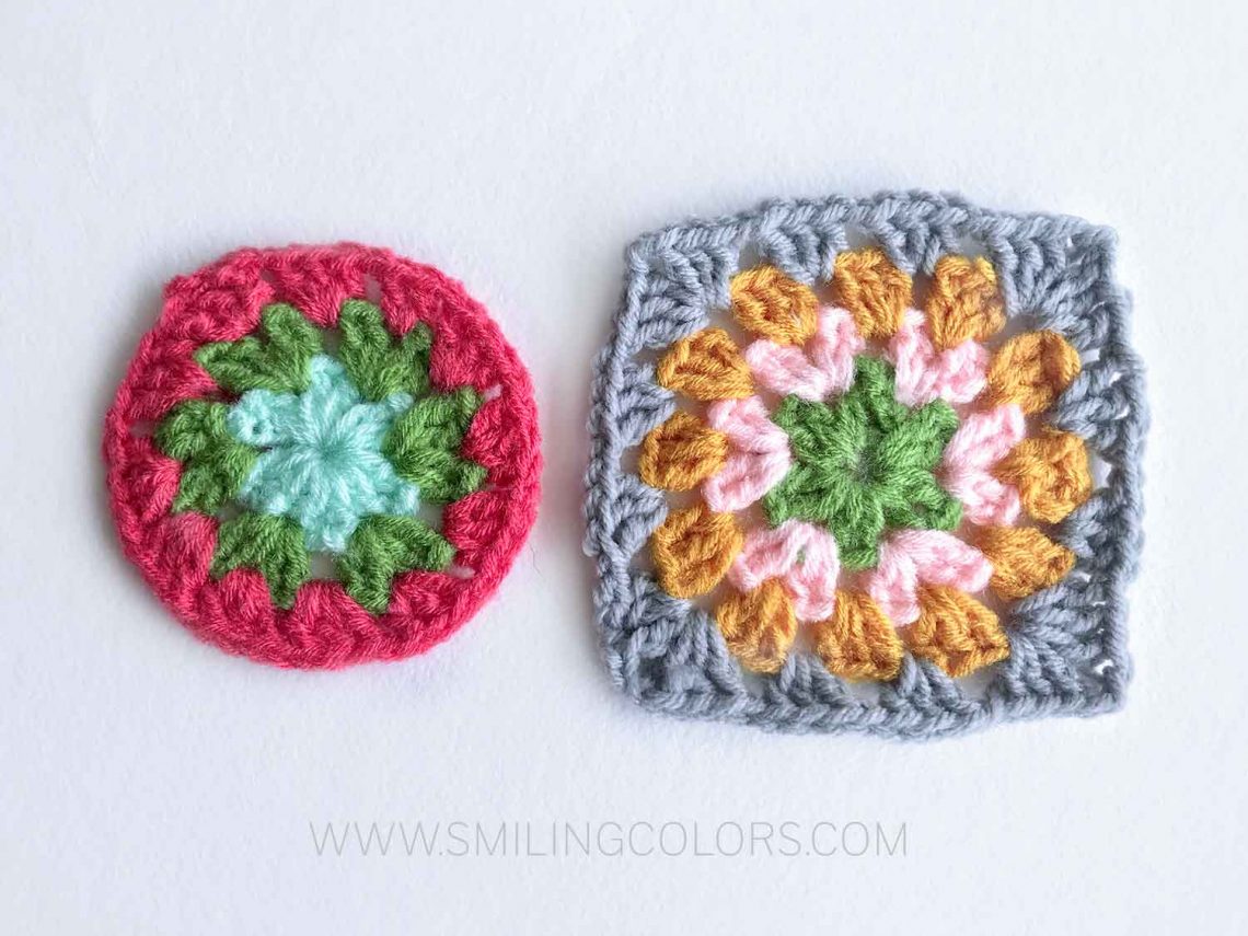How To Make A Granny Square Circle Center - Smiling Colors