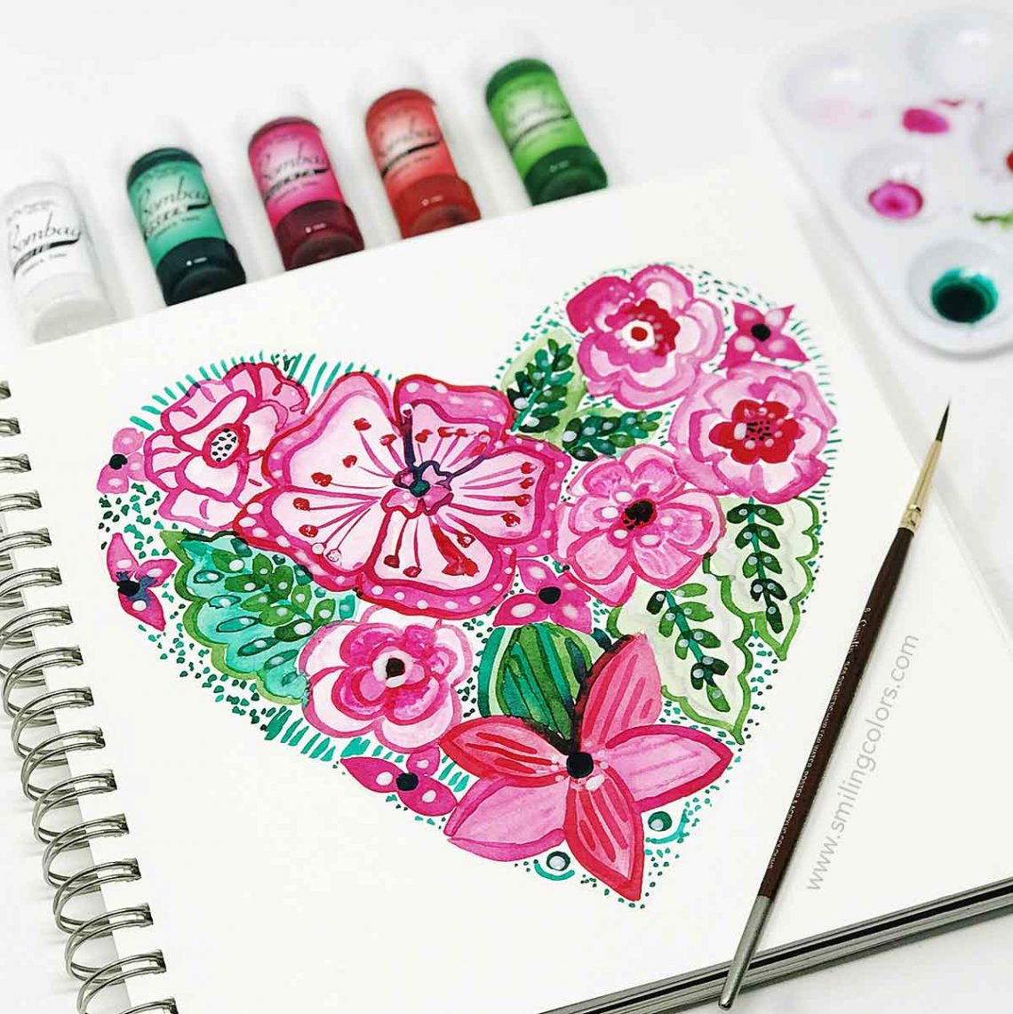 10 EASY Heart Art Ideas For Your Sketchbook! - Smiling Colors