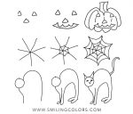 Halloween Doodles Step by Step + Worksheet - Smiling Colors