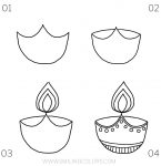 How To Draw A Diya Step by Step - Smiling Colors