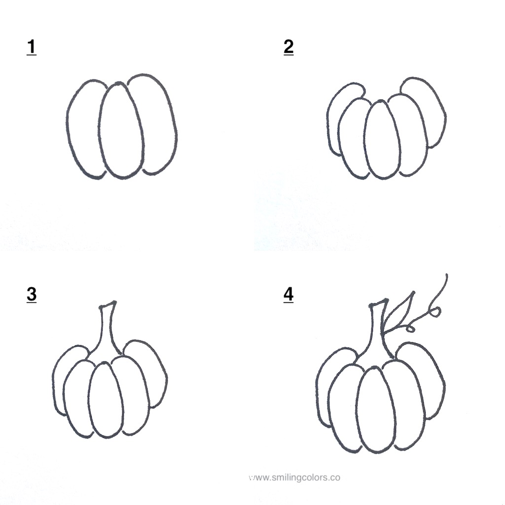 7 EASY Pumpkin Drawings For Your Sketchbook - Smiling Colors