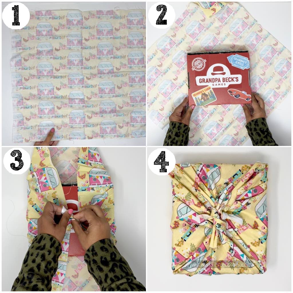 Wrapping a Gift with Fabric - Smiling Colors