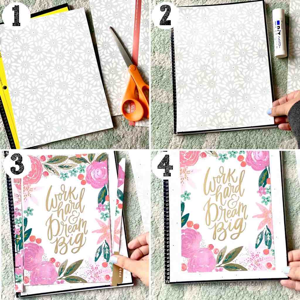How To Make A Cover For A Spiral Notebook Smiling Colors
