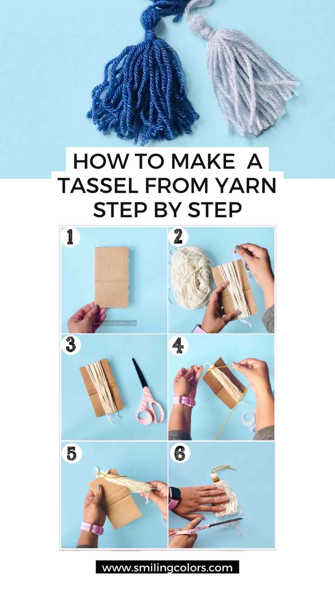 How To Make A Tassel From Yarn - Smiling Colors