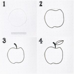Apple Drawing Easy Step By Step Using Markers - Smiling Colors