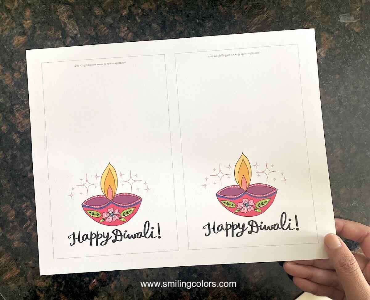 Free Printable Happy Diwali Card - Smiling Colors