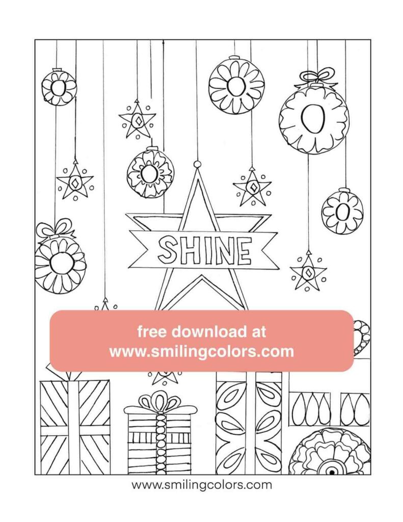 3 Free Printable Christmas Coloring Pages - Smiling Colors