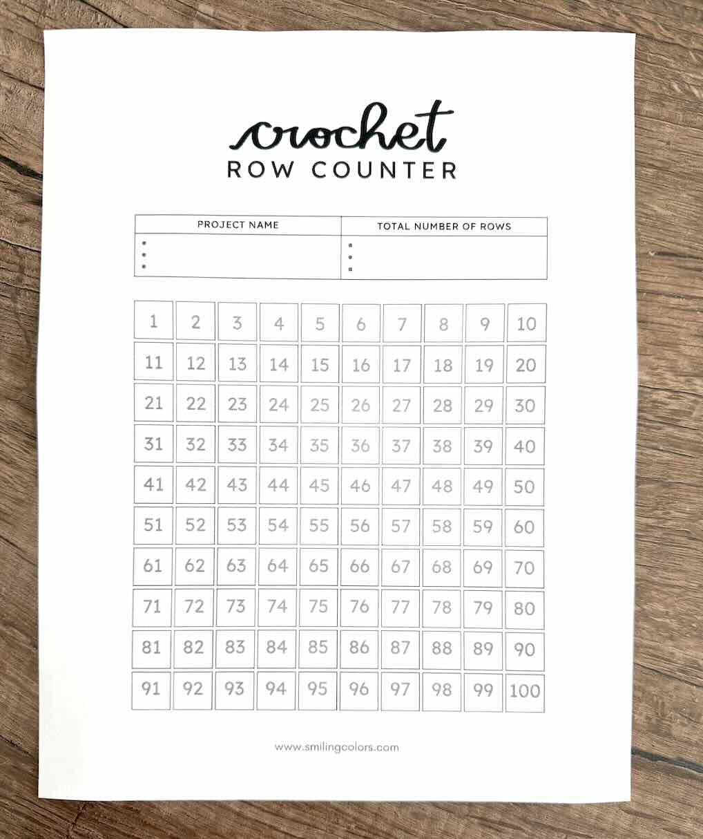 Mindful Crochet Printables - Smiling Colors